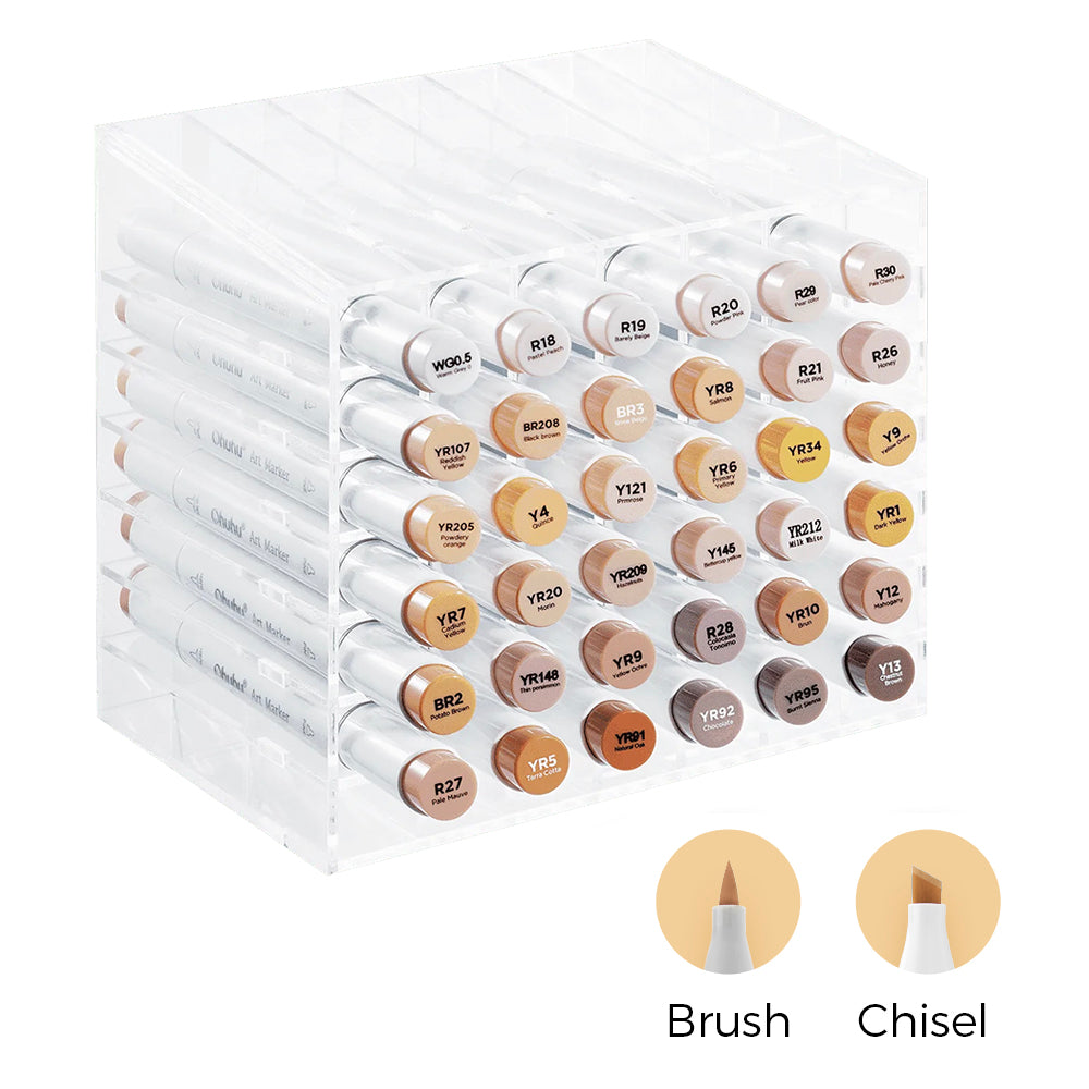 Ohuhu Honolulu 36 Skin Tone Colors Dual Tips Alcohol Art Markers (Aust