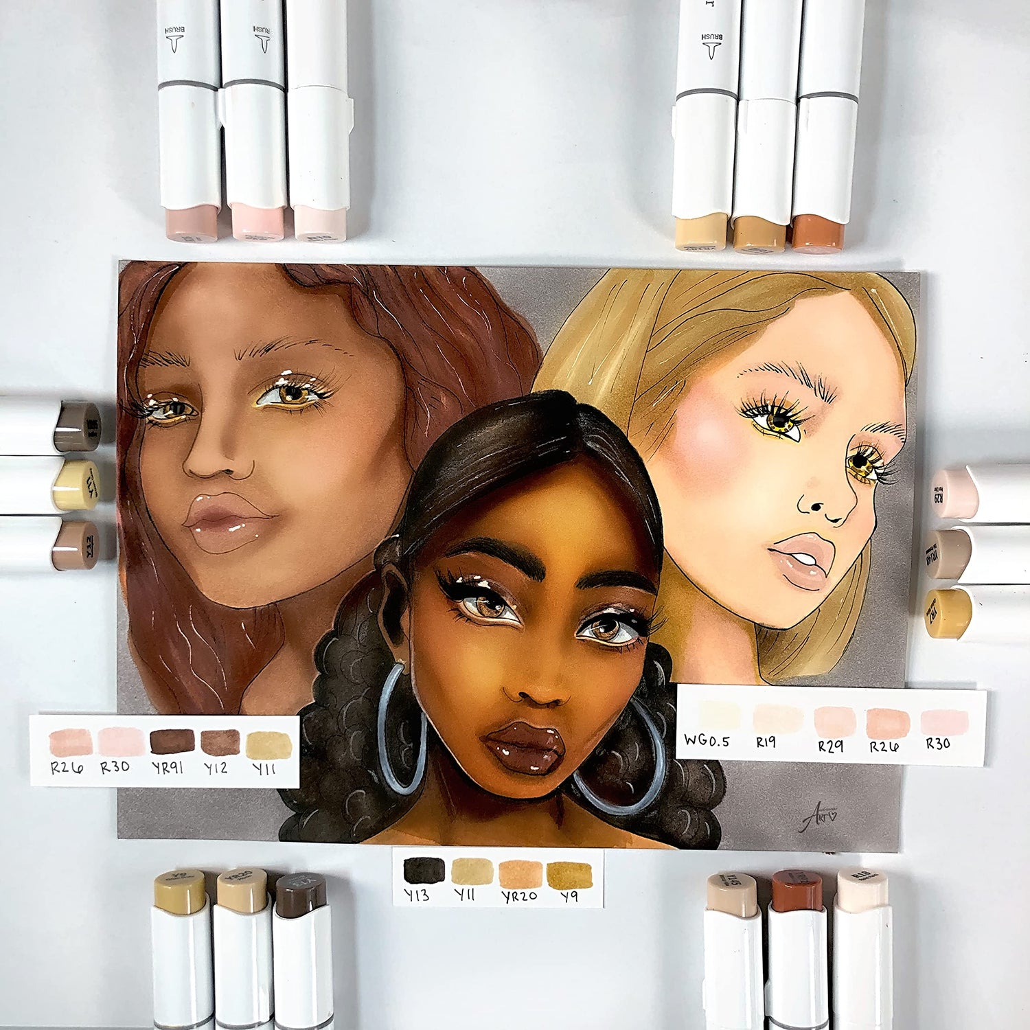 Ohuhu Honolulu 36 Skin Tone Colors Dual Tips Alcohol Art Markers – ohuhu